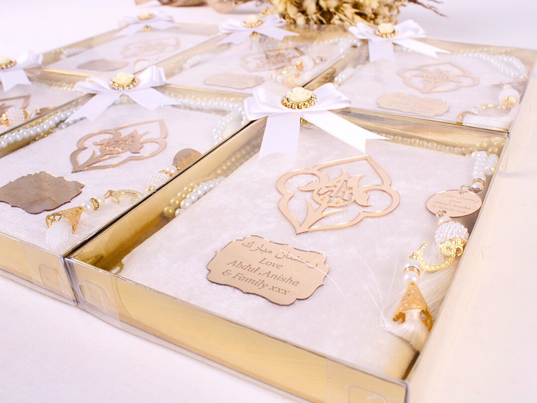 Personalized Velvet Dua Book Tasbeeh Islamic Gift Set | Ramadan Eid ...