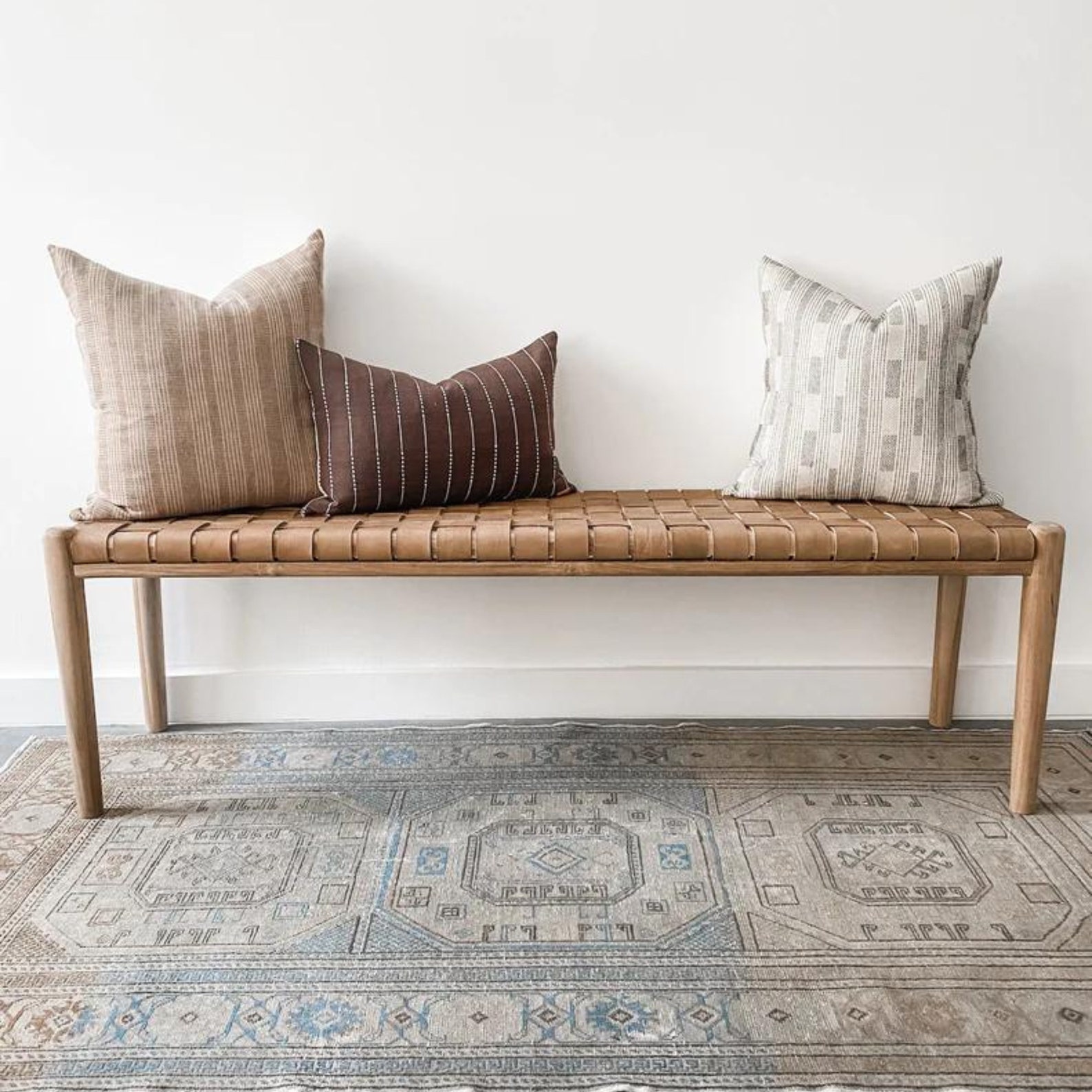 Woven Natural Leather Strap Bench Saddle - Etsy