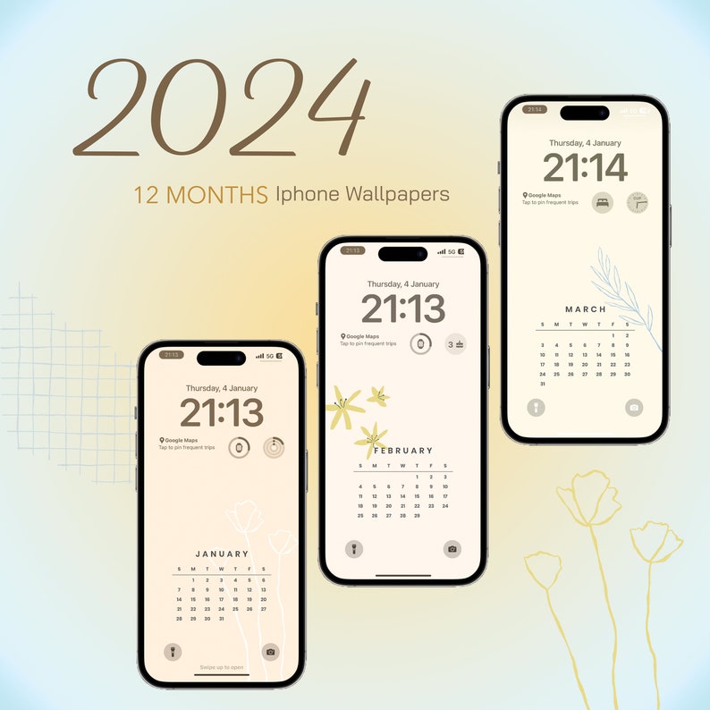 2024 iPhone WALLPAPERS Aesthetic , 12 Months Wallpapers , iPhone ...