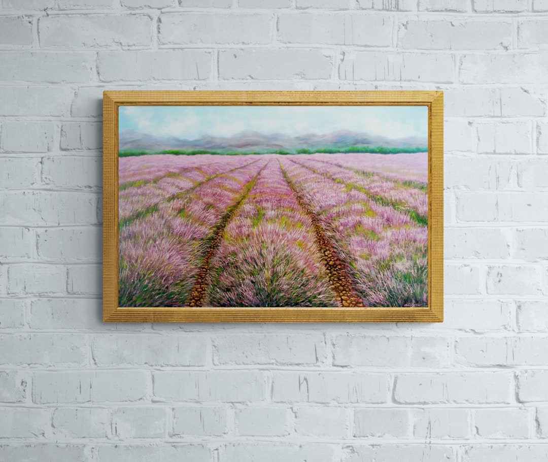 Lavender Field Original Art Print, Lavender Painting Lavender Print ...