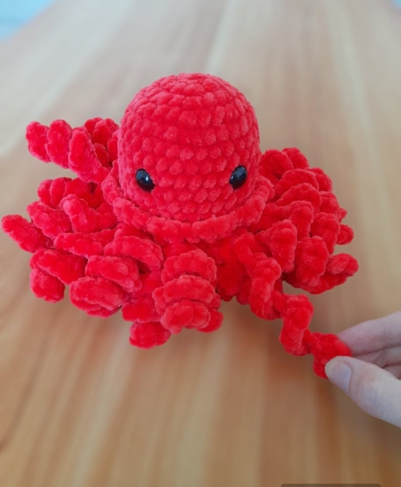 Jellyfish Crochet Toy Cute Cuddle Sensory Toys for Children Fluffy Soft ...