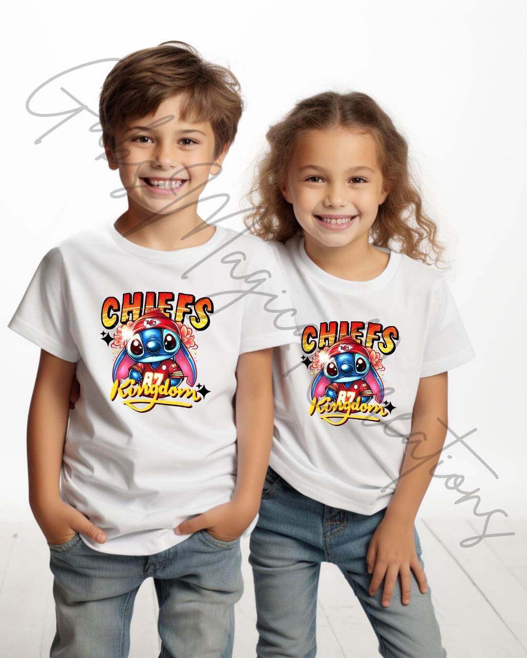 Toddler & Youth Stitch Blue Alien Chiefs Kingdom Kansas City Football Super Bowl Onesies Reid ...