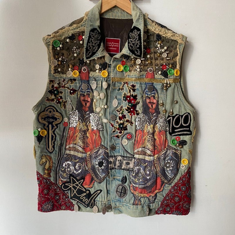 Painted Denim Jacket - Etsy