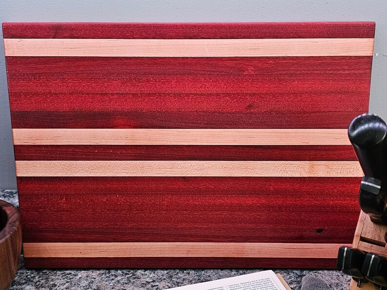 Bloodwood and Maple Edge Grain Cutting Board - Etsy