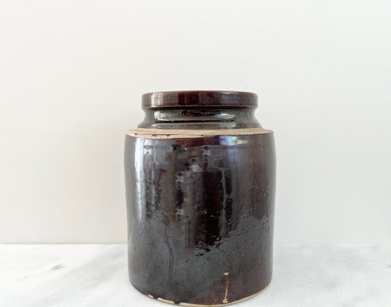 XL Antique Primitive Stoneware Crock - Etsy