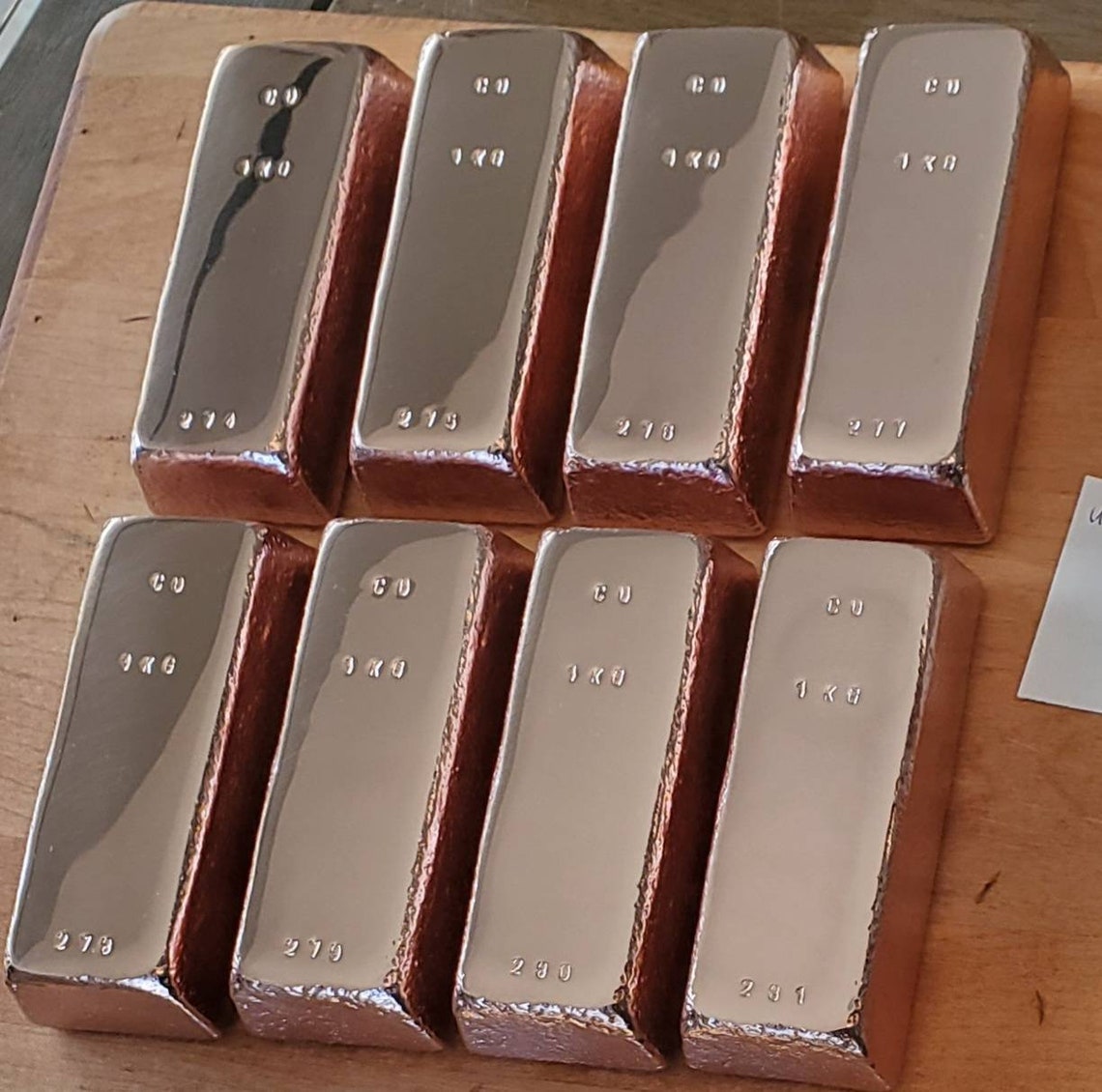 1 Kilo 2.2lbs Copper Bar .999 Fine Hand Poured - Etsy