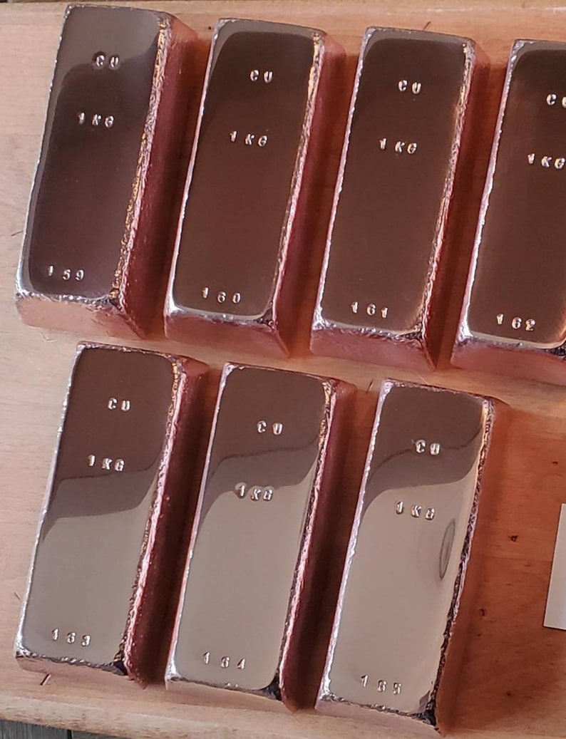 1 Kilo 2.2lbs Copper Bar .999 Fine Hand Poured - Etsy