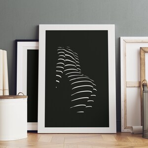 Sensual Body Print, Woman Body Shape, Abstract Female Body Drawing ...