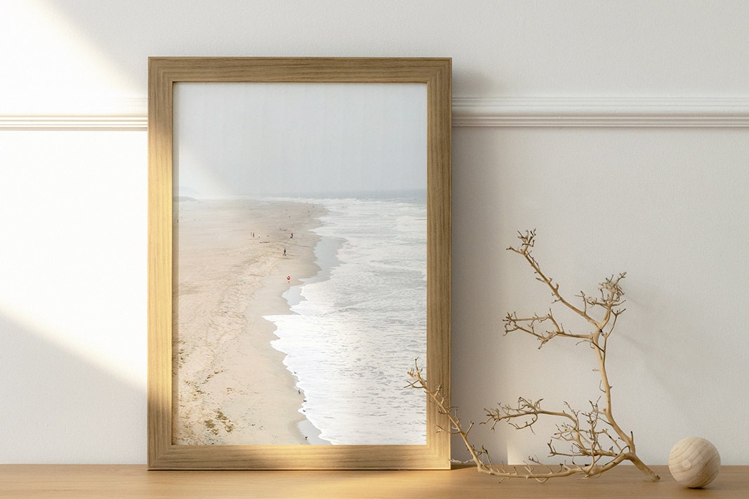 Coastal Print, Muted Neutral Beach Wall Art, Soft Coastal Landscape ...