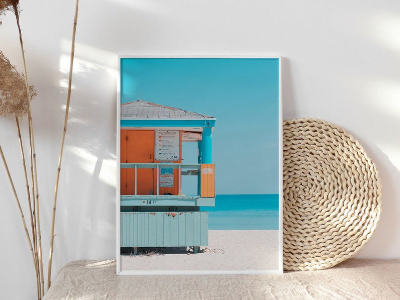Colorful Lifeguard Tower Print, Beach Wall Art, Lifeguard Photo, Beach ...