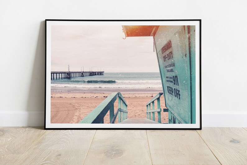 Retro Lifeguard Tower Print, Lifeguard Print, Printable Beach Art ...