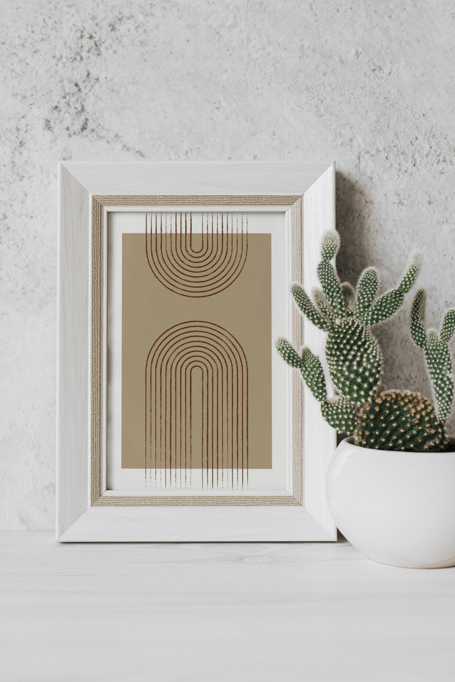 Neutral Beige Boho Poster Modern Rainbow Neutral Balanced | Etsy