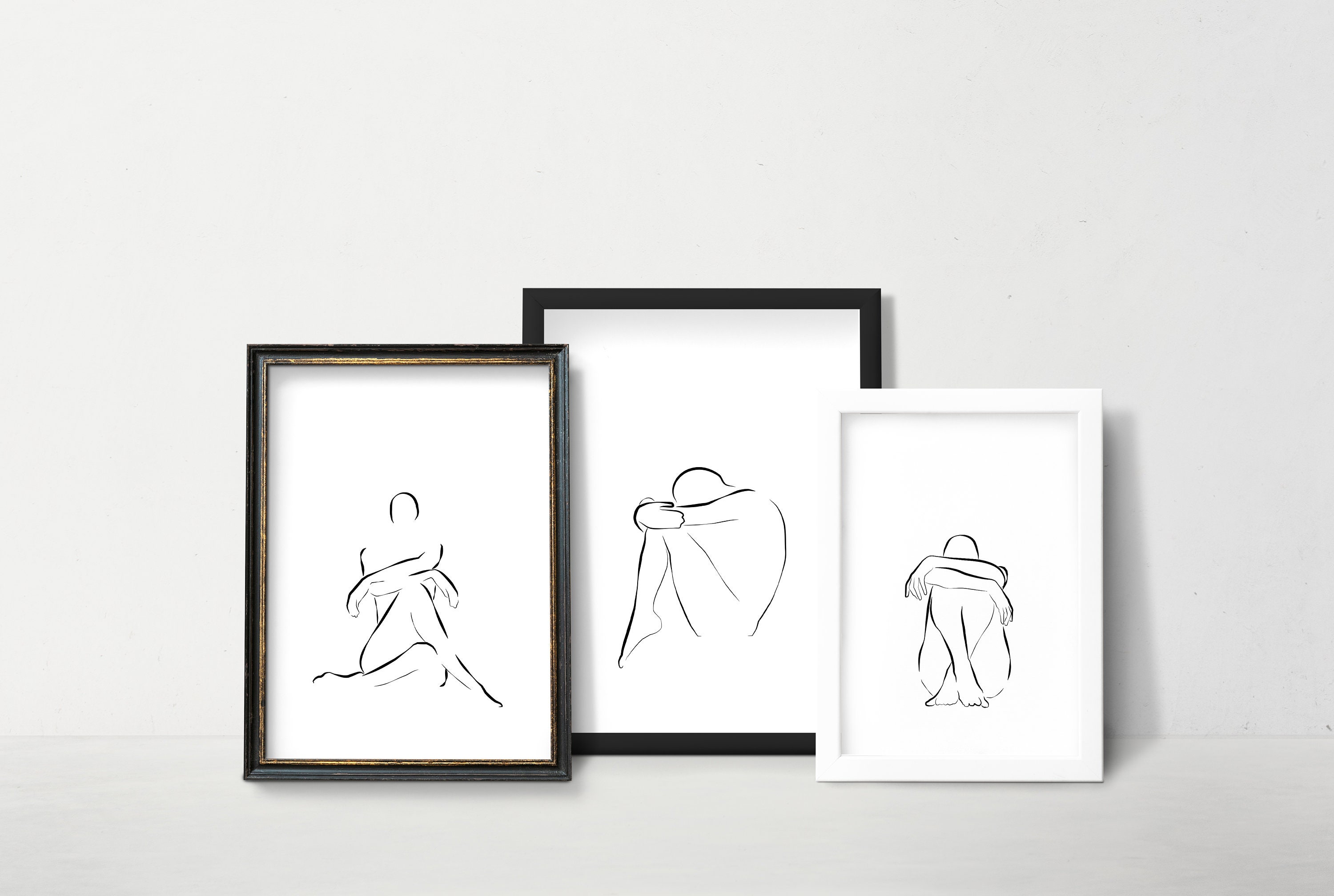 3 Piece Wall Art Line Art Printable Wall Art One Line Art - Etsy