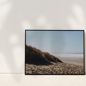 Neutral Coastal Art, Soft Neutral Beach Print, Sand Dunes, Ocean Waves ...