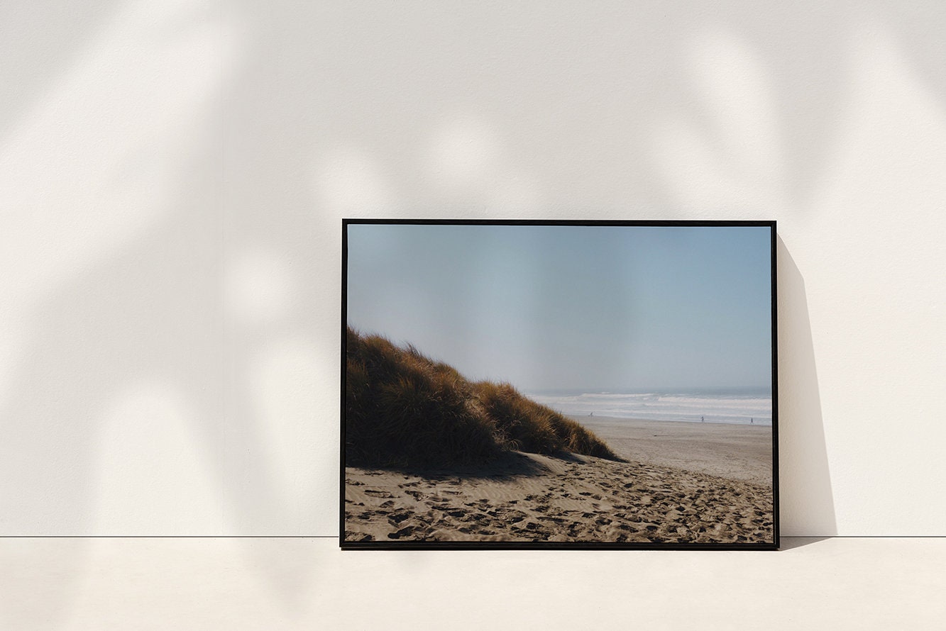 Neutral Coastal Art, Soft Neutral Beach Print, Sand Dunes, Ocean Waves ...