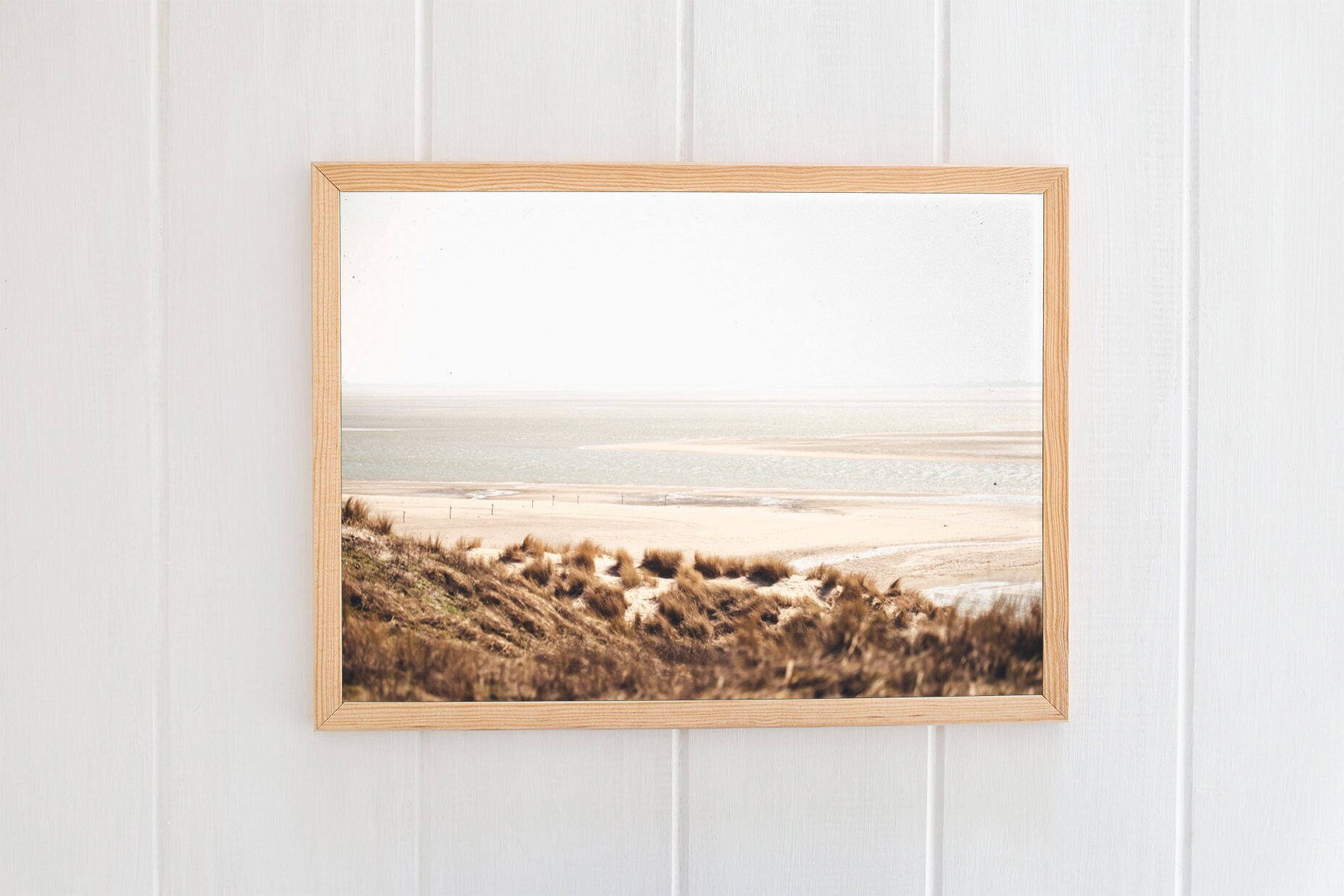 Neutral Coastal Wall Art, Soft Neutral Beach Scenery Landscape, Soft ...