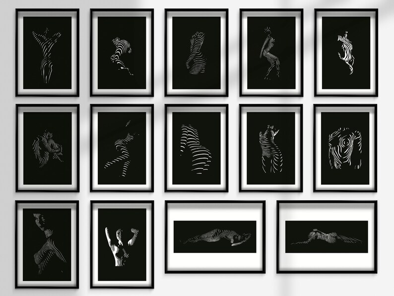 Sensual Body Print Woman Body Shape Abstract Female Body - Etsy