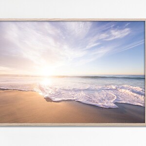 Beach Sunset Print, Landscape Beach Photography, Pastel Beach Wall Art ...