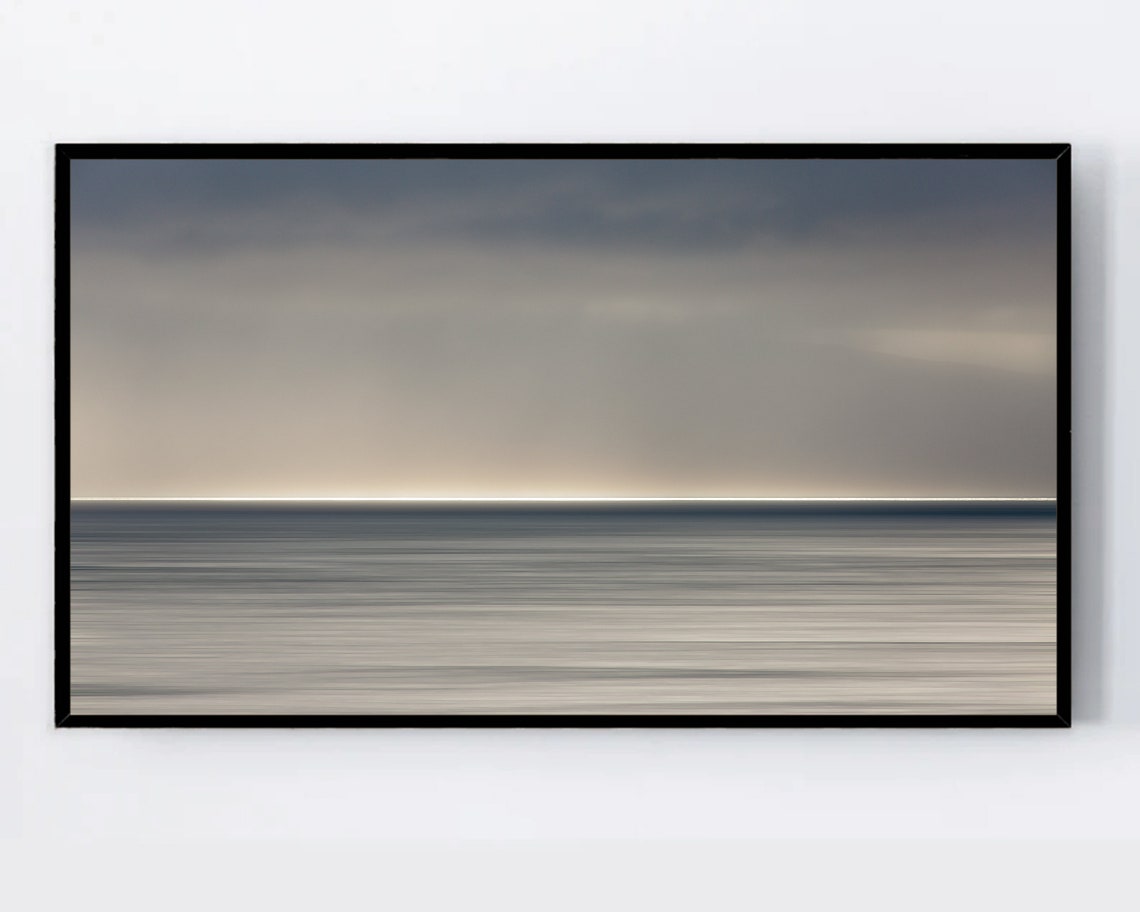 Samsung Frame TV Neutral Gray Ocean Panoramic Abstract Frame - Etsy