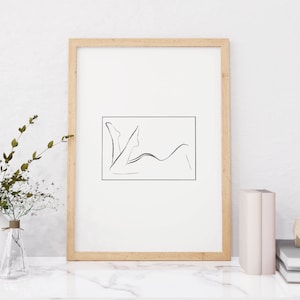 Curvy Woman Body Contour Female Body Outline Printable Wall | Etsy