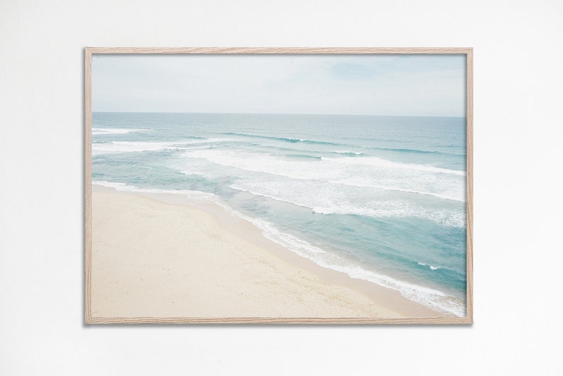 Neutral Coastal Beach Print, Soft Seascape Photo, Muted Neutral Beach ...