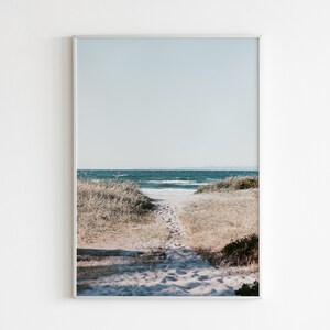 Coastal Beach Print, Beach Path Ocean Wall Art, Pastel Sea Photo Sandy ...