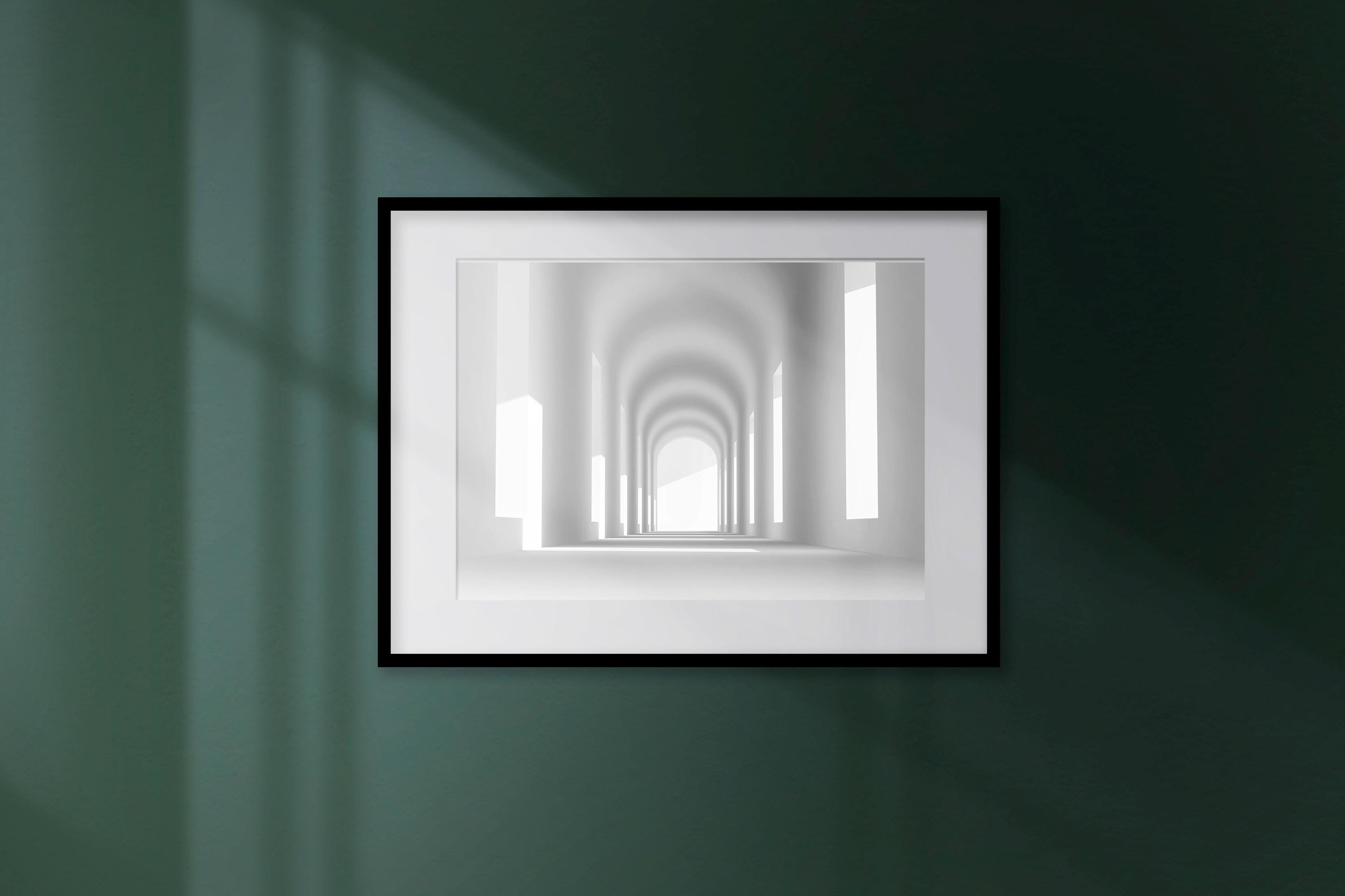Arched Hallway Print, Modern Light Home Decor, Minimal White Space ...