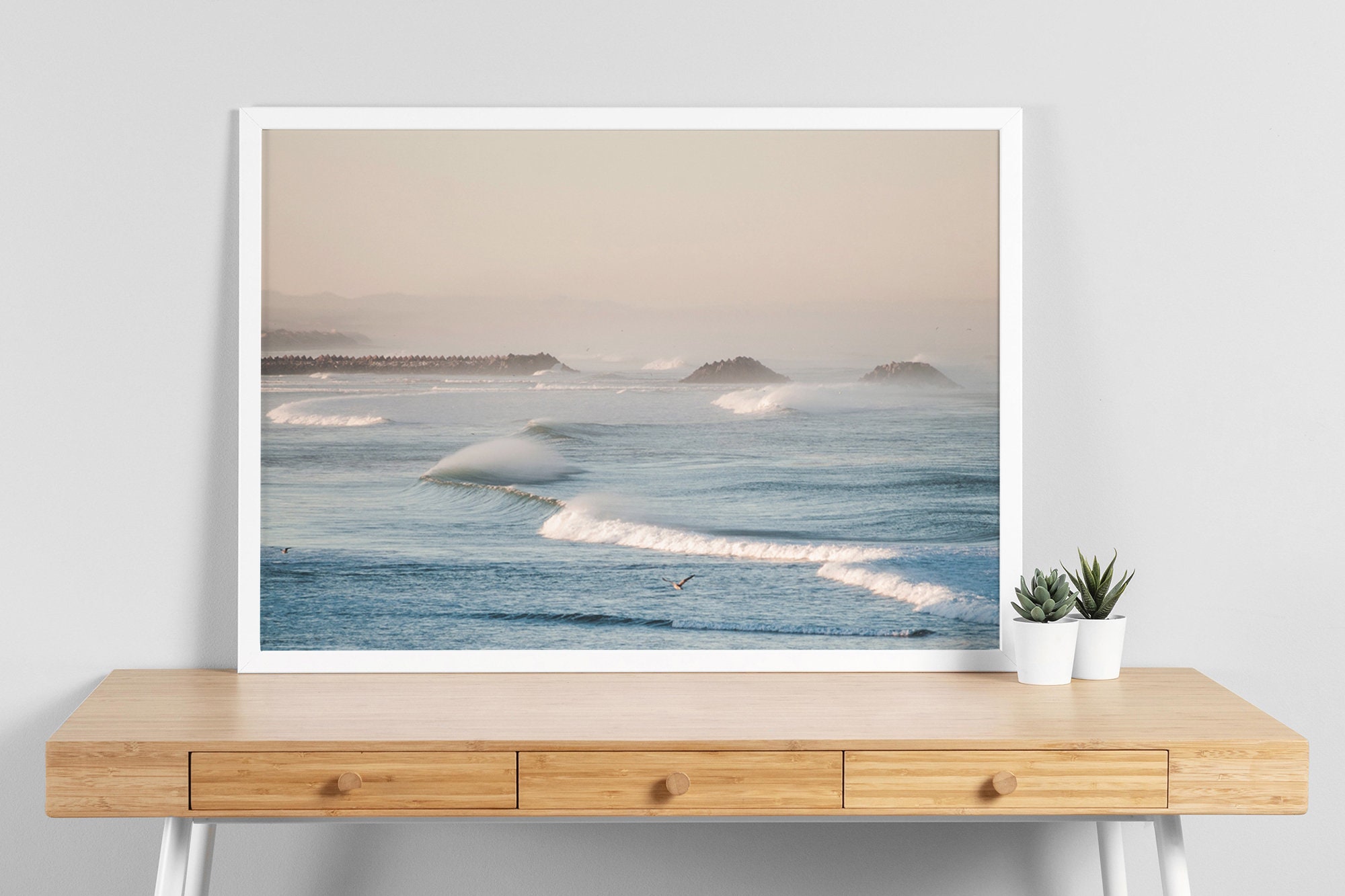 Pastel Ocean Waves Print, Ocean Photography, Ocean Sunset Horizontal ...