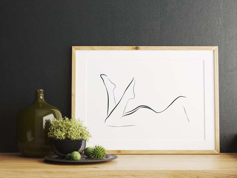 Curvy Woman Body Contour Female Body Outline Printable Wall - Etsy