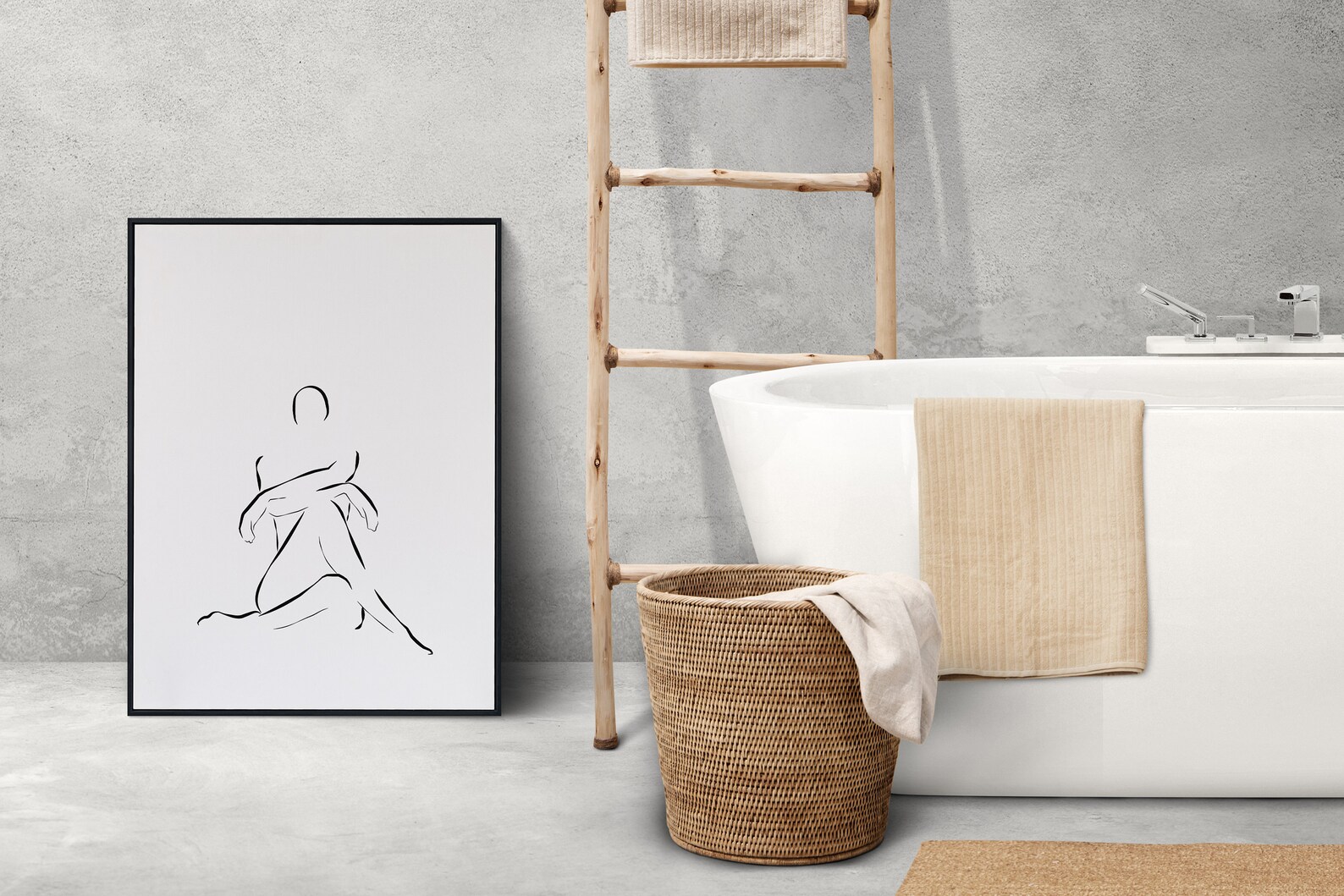 Aesthetic Poster Body Outline Line Art Body Drawing - Etsy