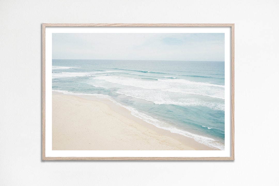Neutral Coastal Beach Print, Soft Seascape Photo, Muted Neutral Beach ...