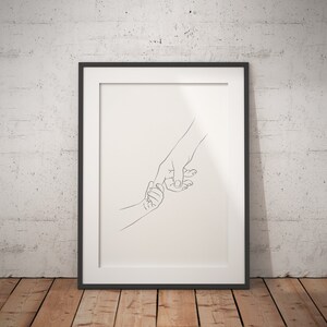 Father and Child Holding Hands Line Art, Family Line Art, Infant Hands ...