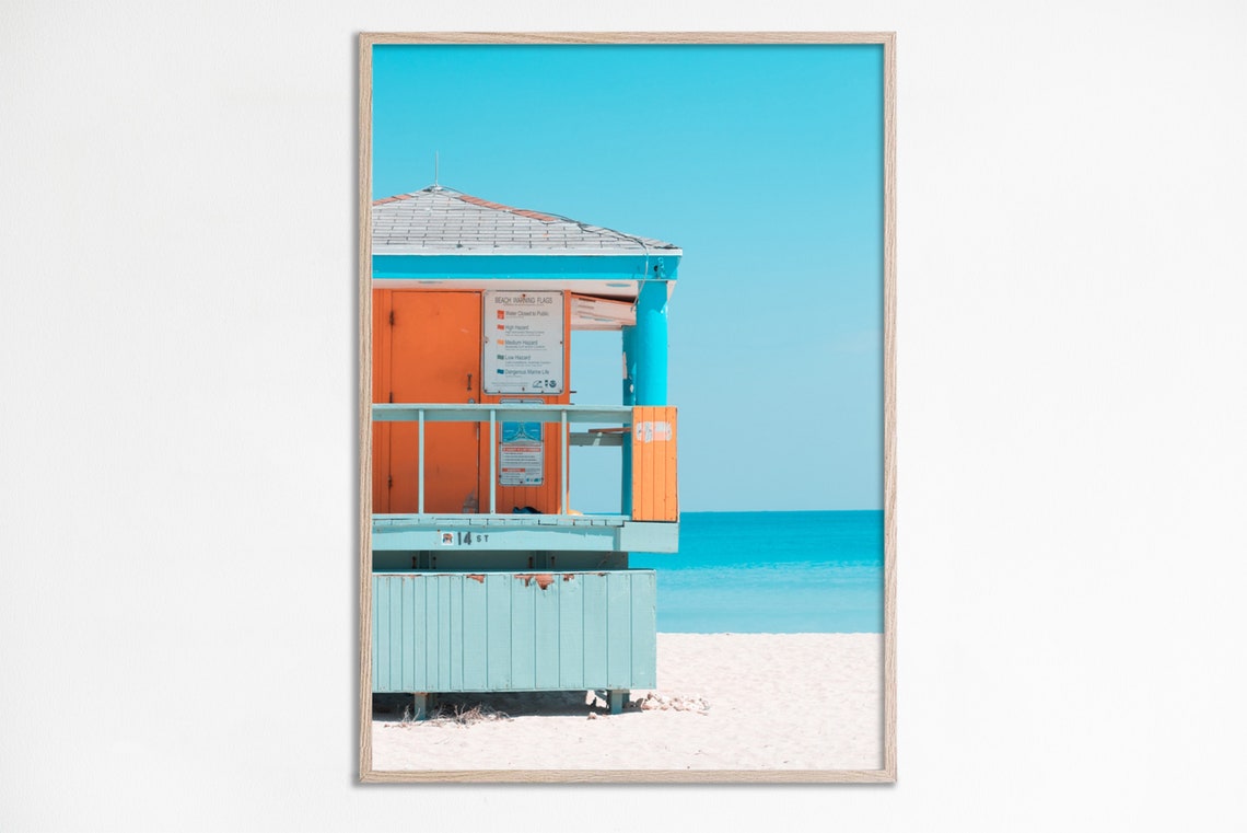 Colorful Lifeguard Tower Print, Beach Wall Art, Lifeguard Photo, Beach ...
