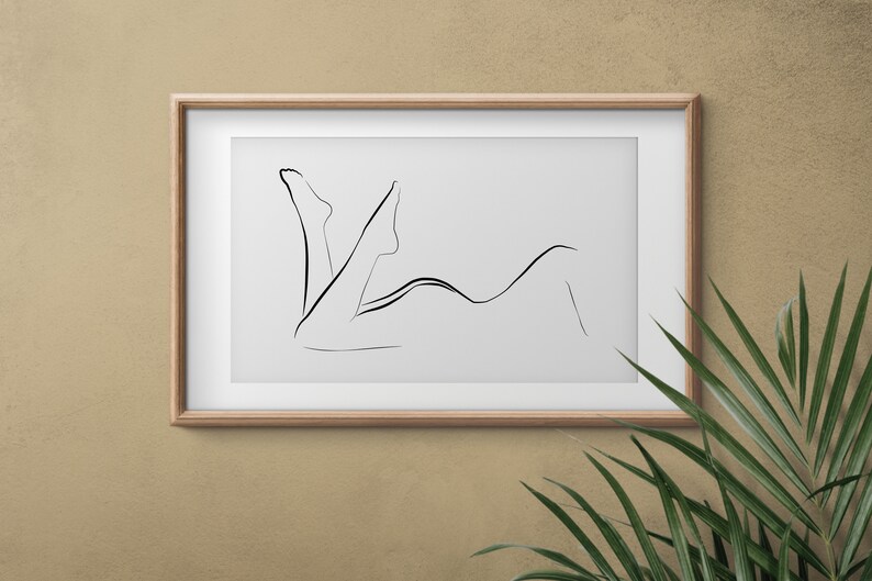 Curvy Woman Body Contour Female Body Outline Printable Wall - Etsy