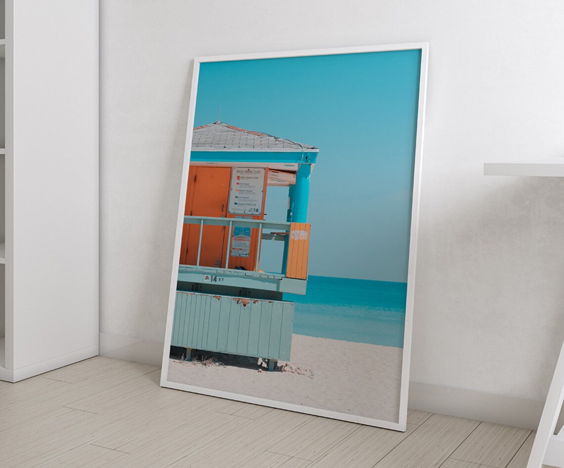 Colorful Lifeguard Tower Print Beach Wall Art Lifeguard - Etsy