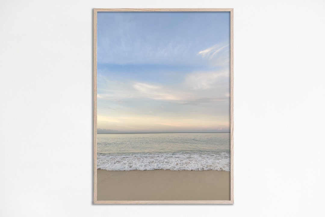 Neutral Beach Print, Soft Muted Tones Beach Photo, Pastel Colours ...