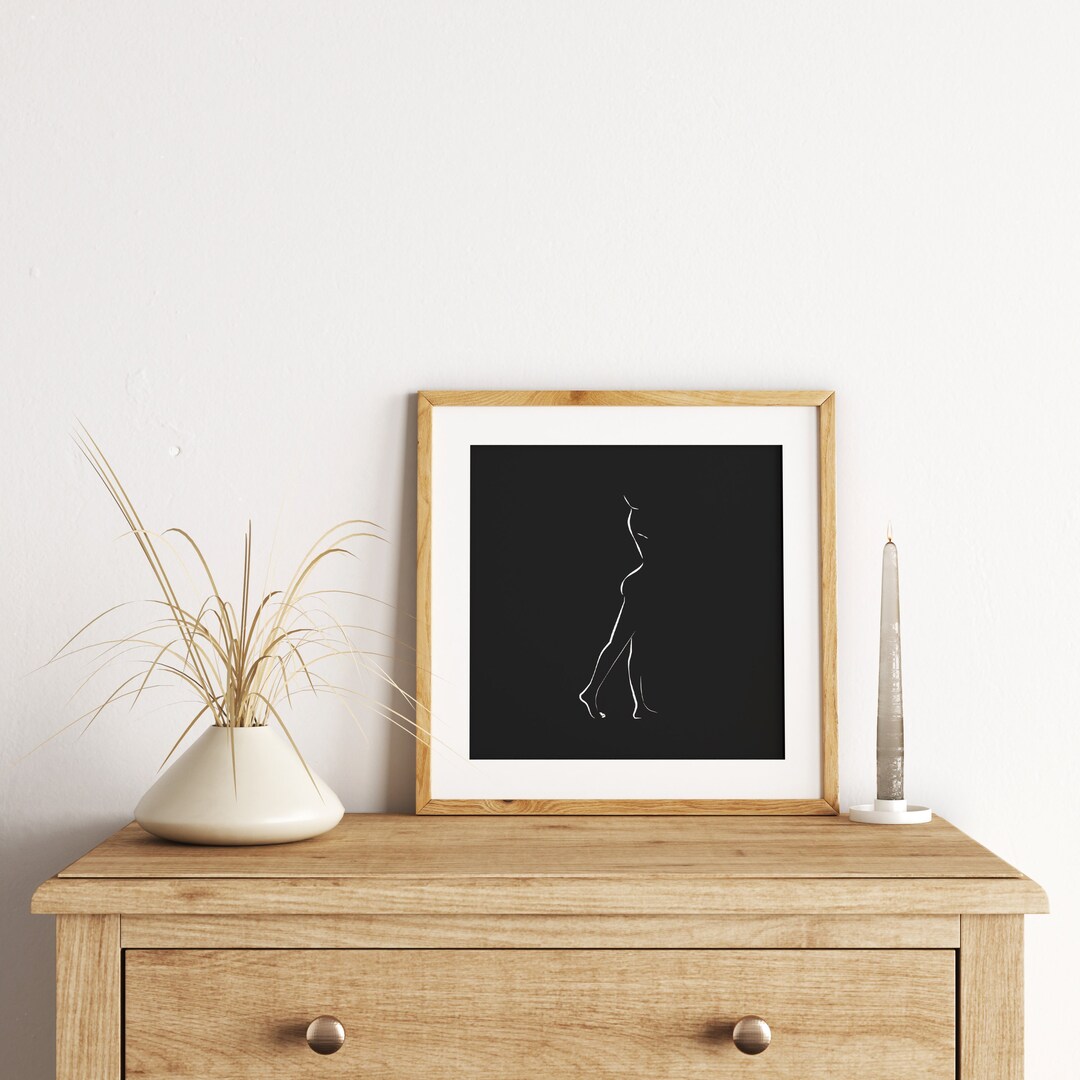 Female Body Outline, Woman Figure Print, Body Contour Naked Woman Print ...