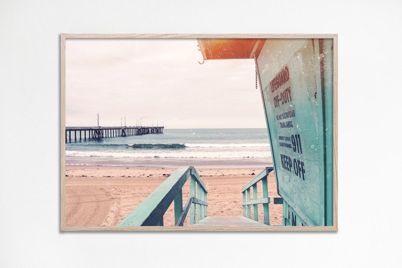 Retro Lifeguard Tower Print, Lifeguard Print, Printable Beach Art ...