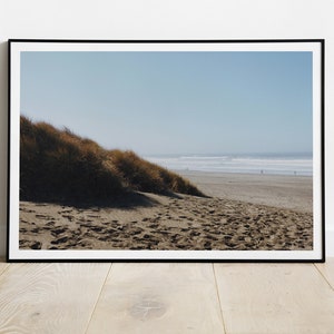 Neutral Coastal Art, Soft Neutral Beach Print, Sand Dunes, Ocean Waves ...