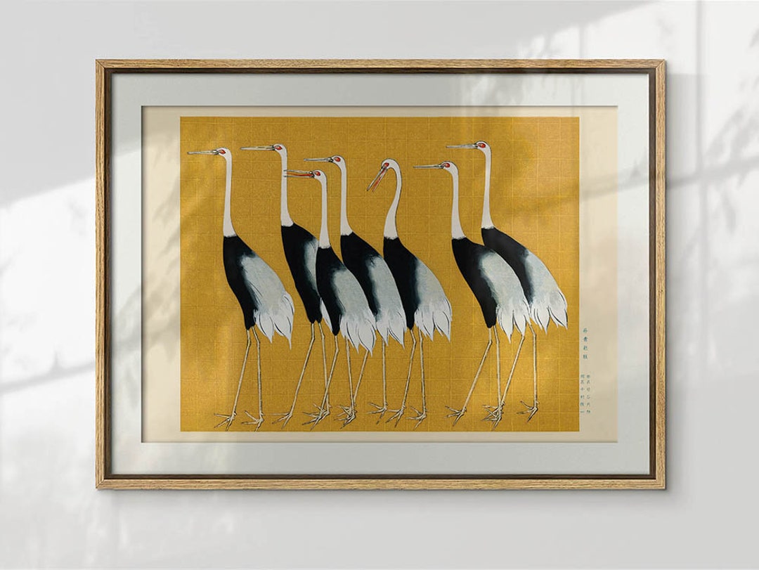 Japanese Crane Painting Art Print Vintage Birds Printable Art ...