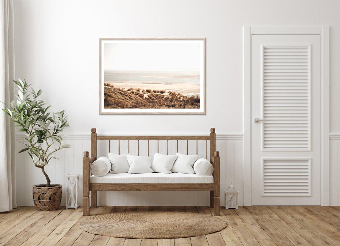 Neutral Coastal Wall Art, Soft Neutral Beach Scenery Landscape, Soft ...