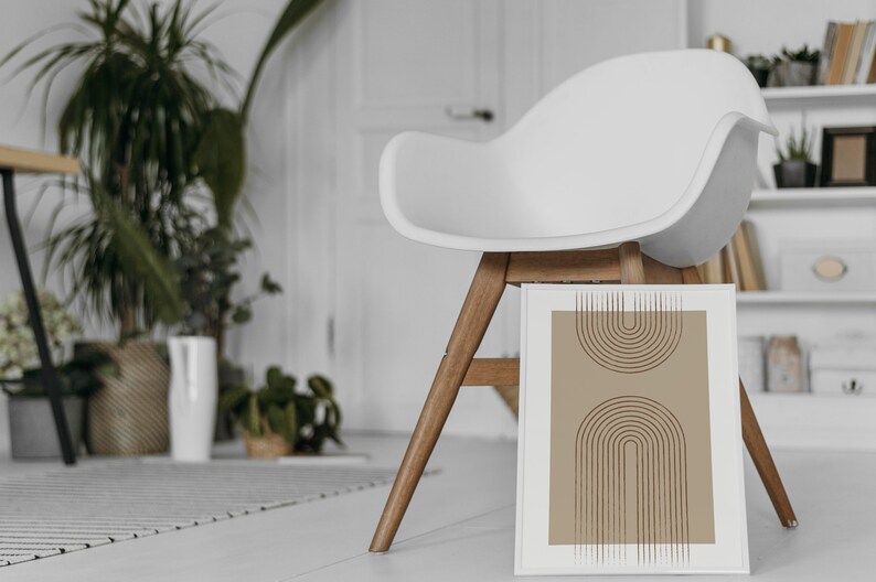 Neutral Beige Boho Poster Modern Rainbow Neutral Balanced | Etsy