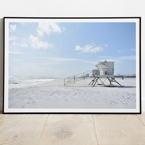 Pastel Lifeguard Tower Print, Soft Tones Ocean Lifeguard Poster ...