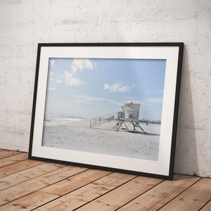 Pastel Lifeguard Tower Print, Soft Tones Ocean Lifeguard Poster ...