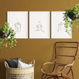 3 Piece Wall Art Line Art Printable Wall Art One Line Art - Etsy