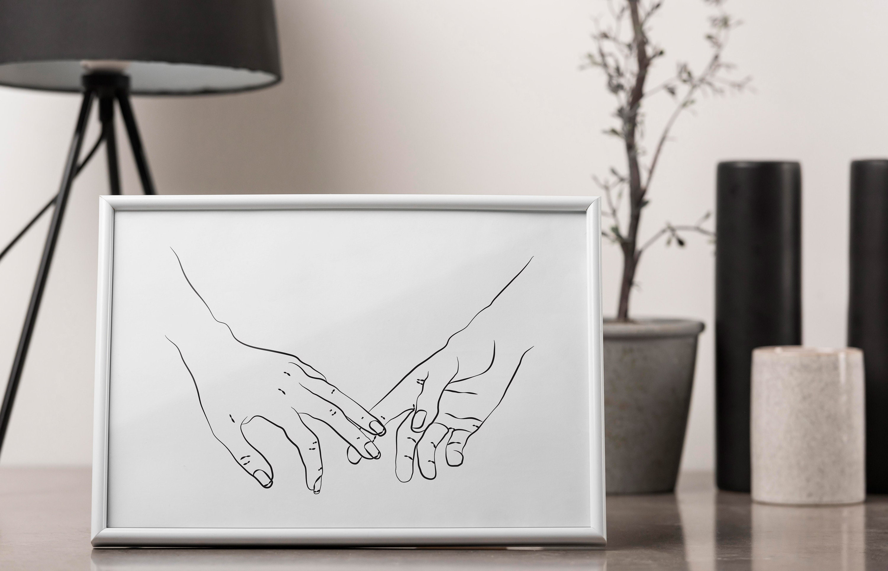 Horizontal Hands Poster Holding Hands Print Two Hands | Etsy