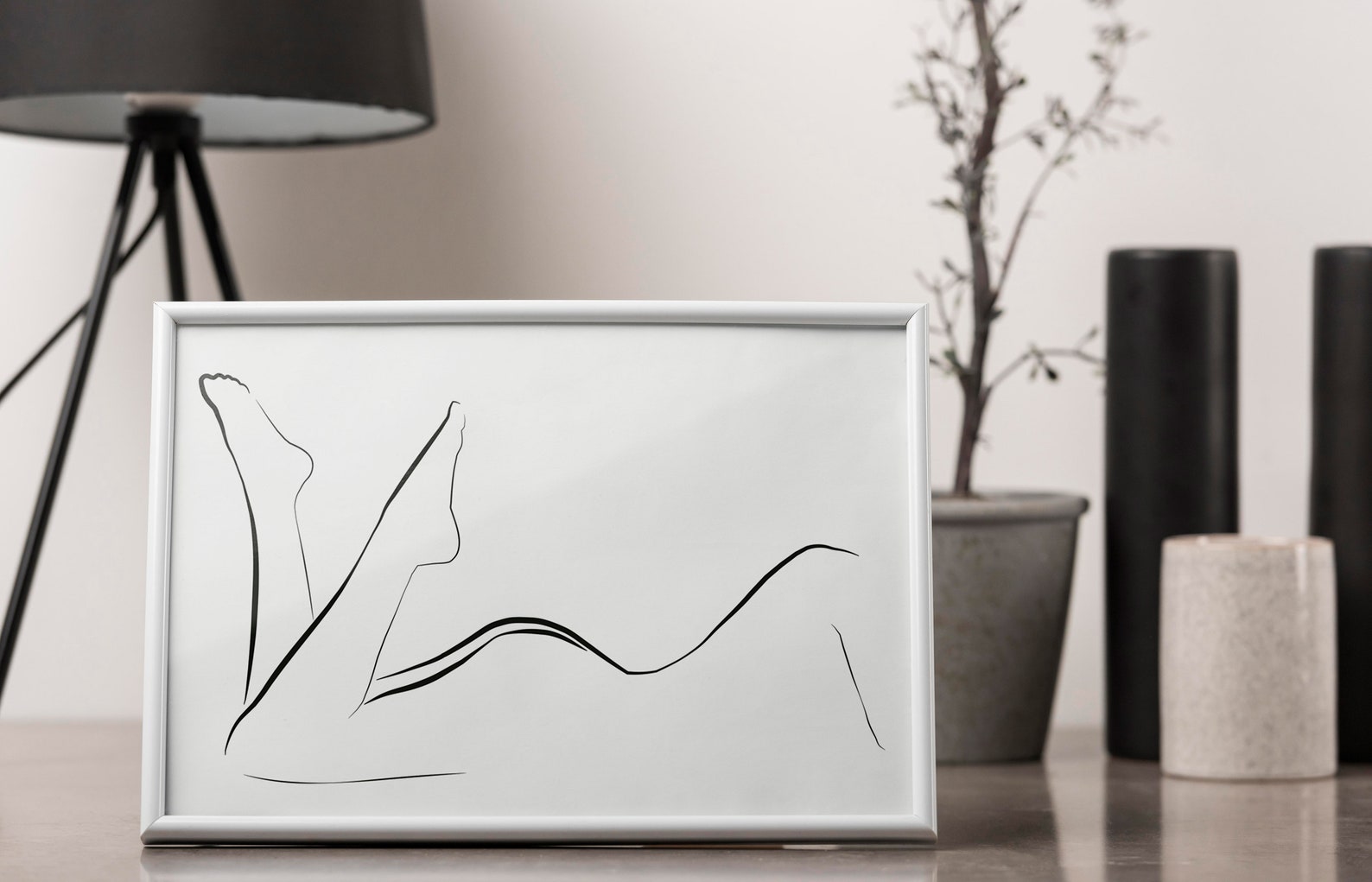 Curvy Woman Body Contour Female Body Outline Printable Wall - Etsy