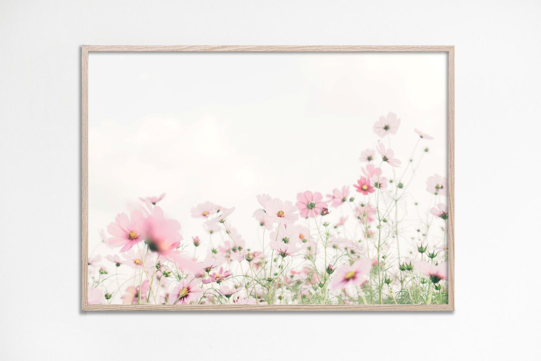 Wildflower Field, Spring Flower Field Photo, Spring Print, Pink Flowers ...
