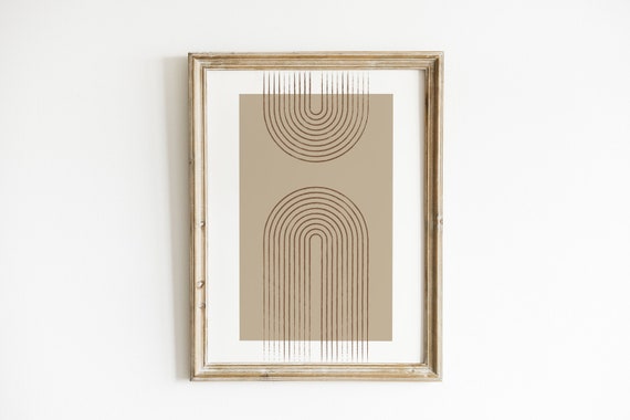 Neutral Beige Boho Poster Modern Rainbow Neutral Balanced | Etsy