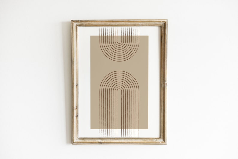 Neutral Beige Boho Poster Modern Rainbow Neutral Balanced | Etsy